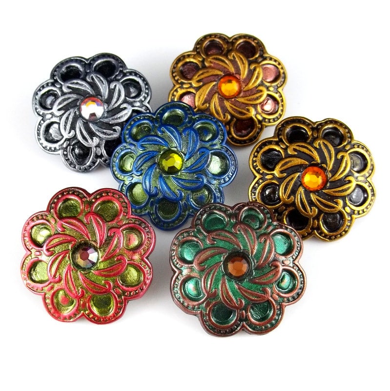Ornamental Flower Snaps in Assorted Jewel-tone Colors | 2 Good Claymates