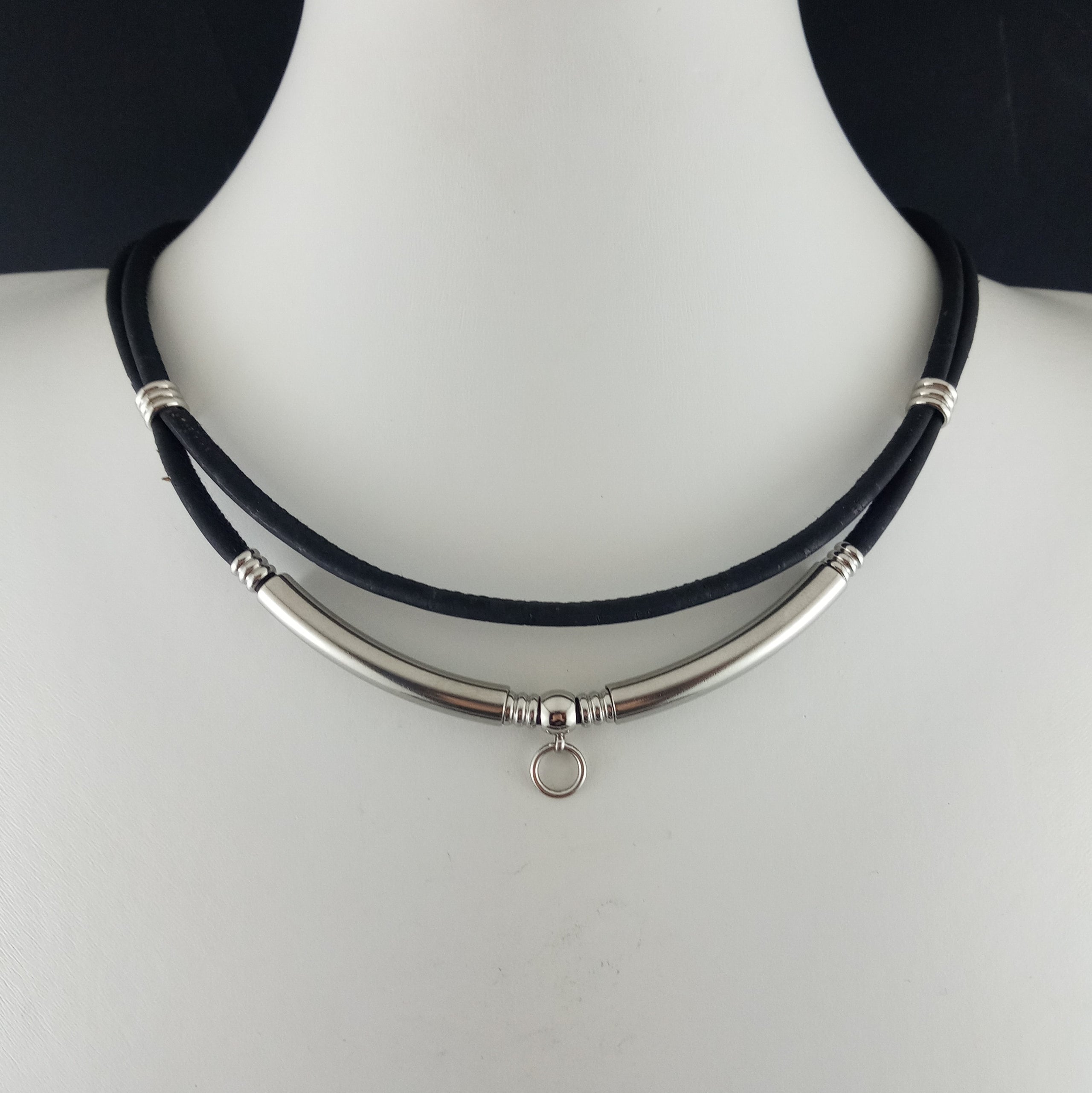Stainless Steel & Cork Necklace Cords for Easy Clip Pendant - Black | 2 ...