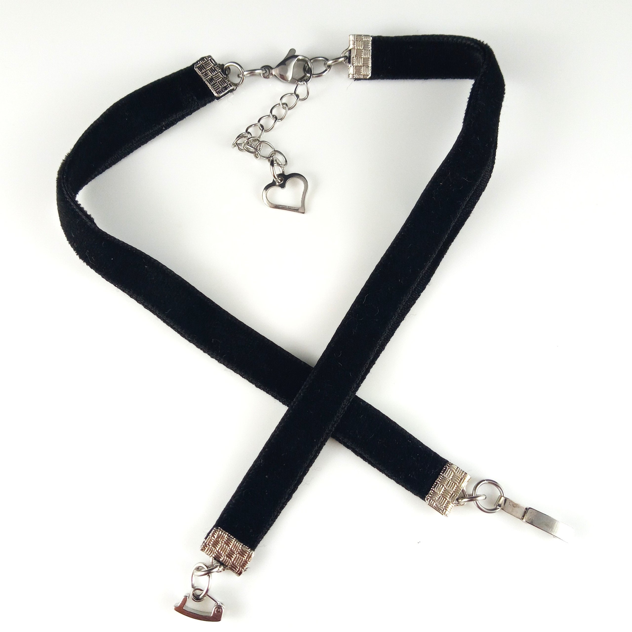 Interchangeable Velvet Necklace Strap - Black | 2 Good Claymates