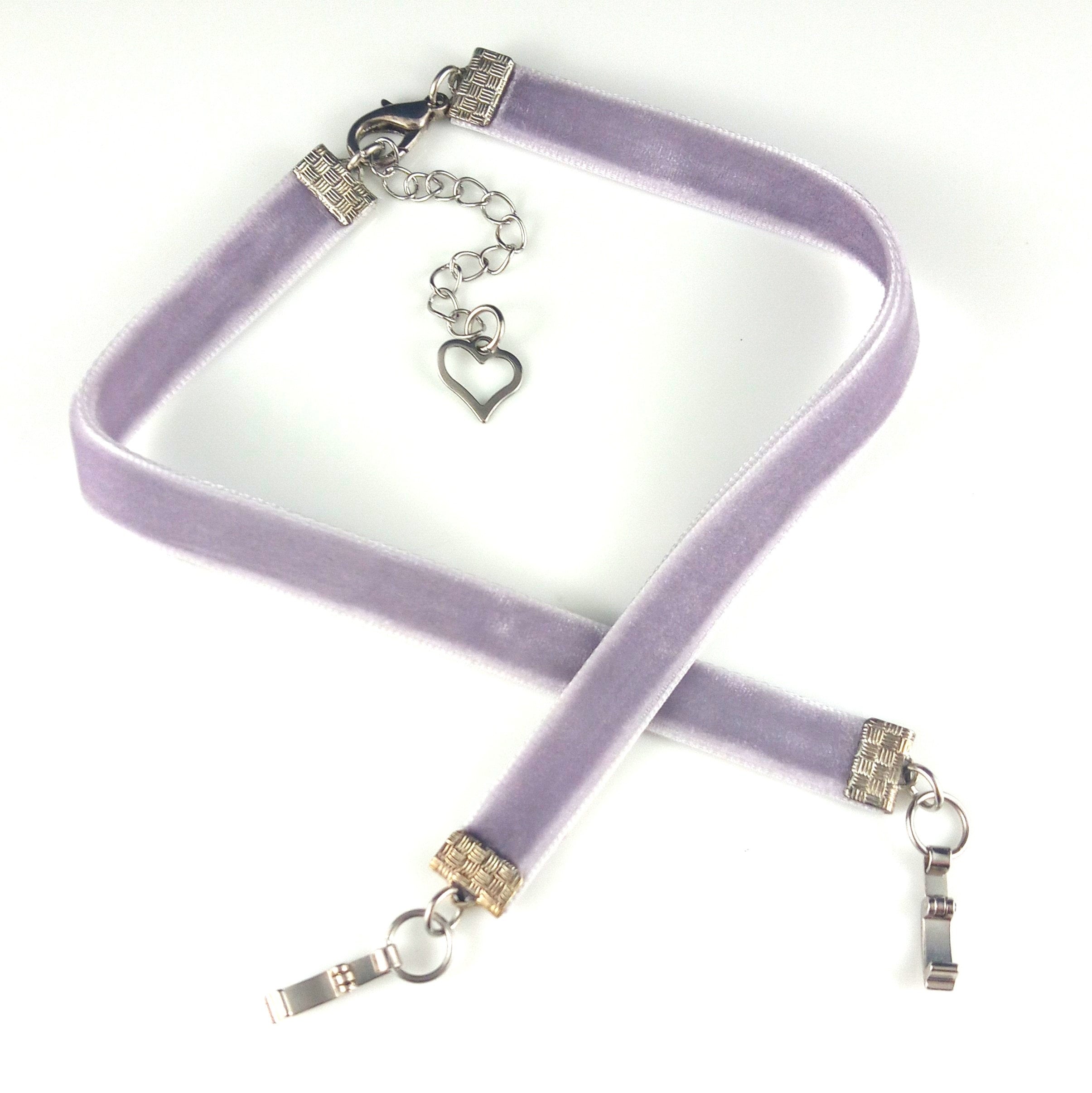 Interchangeable Velvet Necklace Strap - Grey | 2 Good Claymates