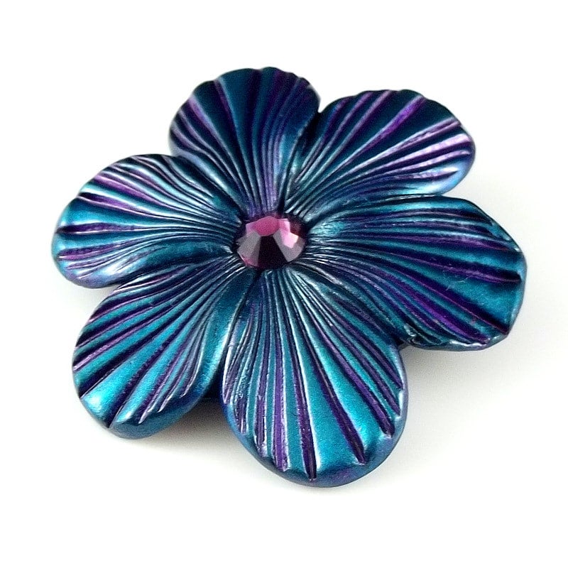 Large Sculpted Jewel-tone Flower Snap - Assorted Colors | 2 Good Claymates