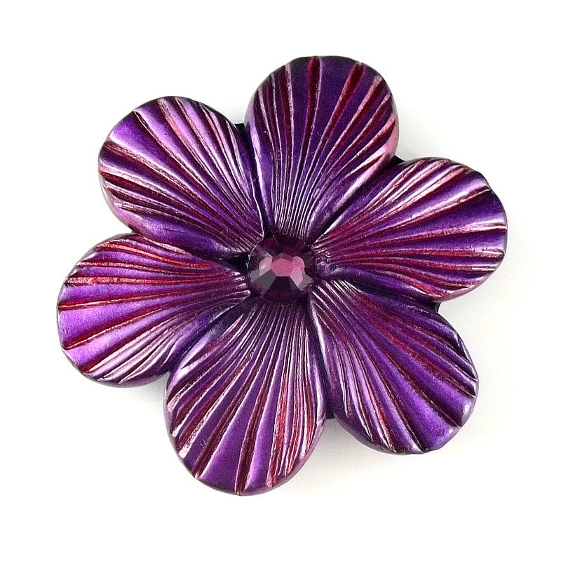Large Sculpted Jewel-tone Flower Snap - Assorted Colors | 2 Good Claymates