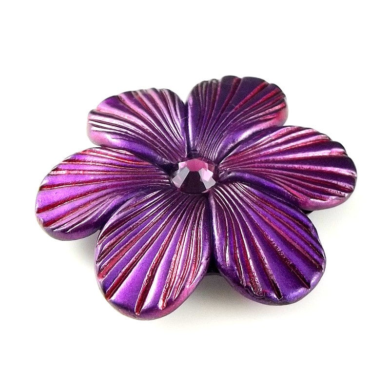 Large Sculpted Jewel-tone Flower Snap - Assorted Colors | 2 Good Claymates
