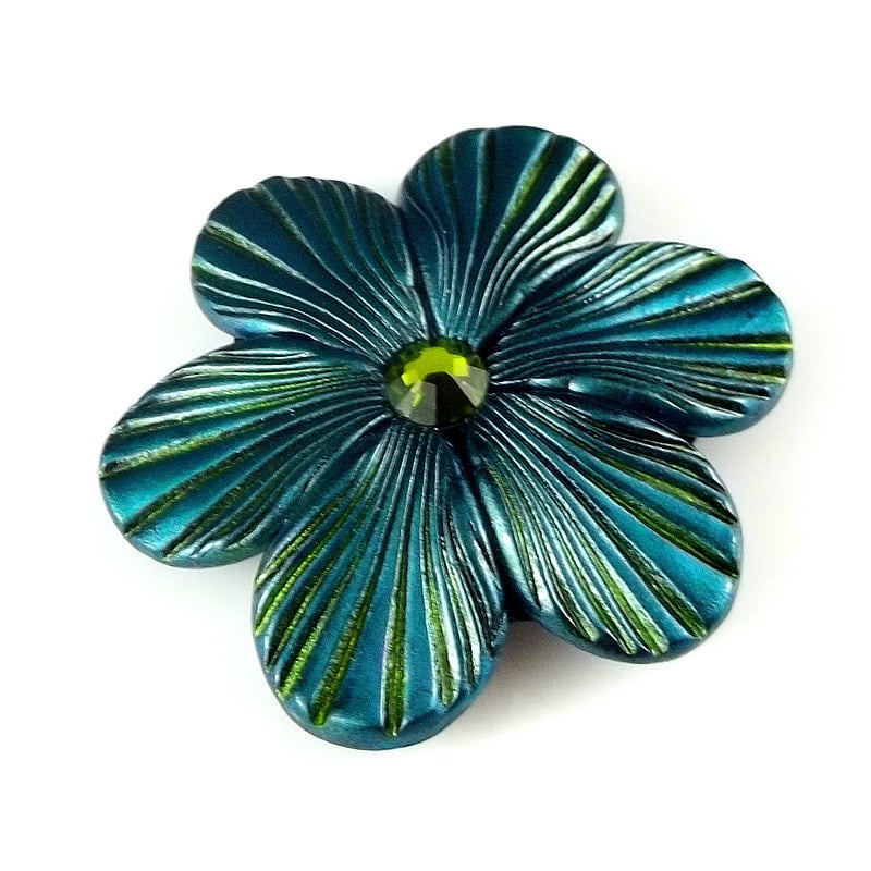 Large Sculpted Jewel-tone Flower Snap - Assorted Colors | 2 Good Claymates