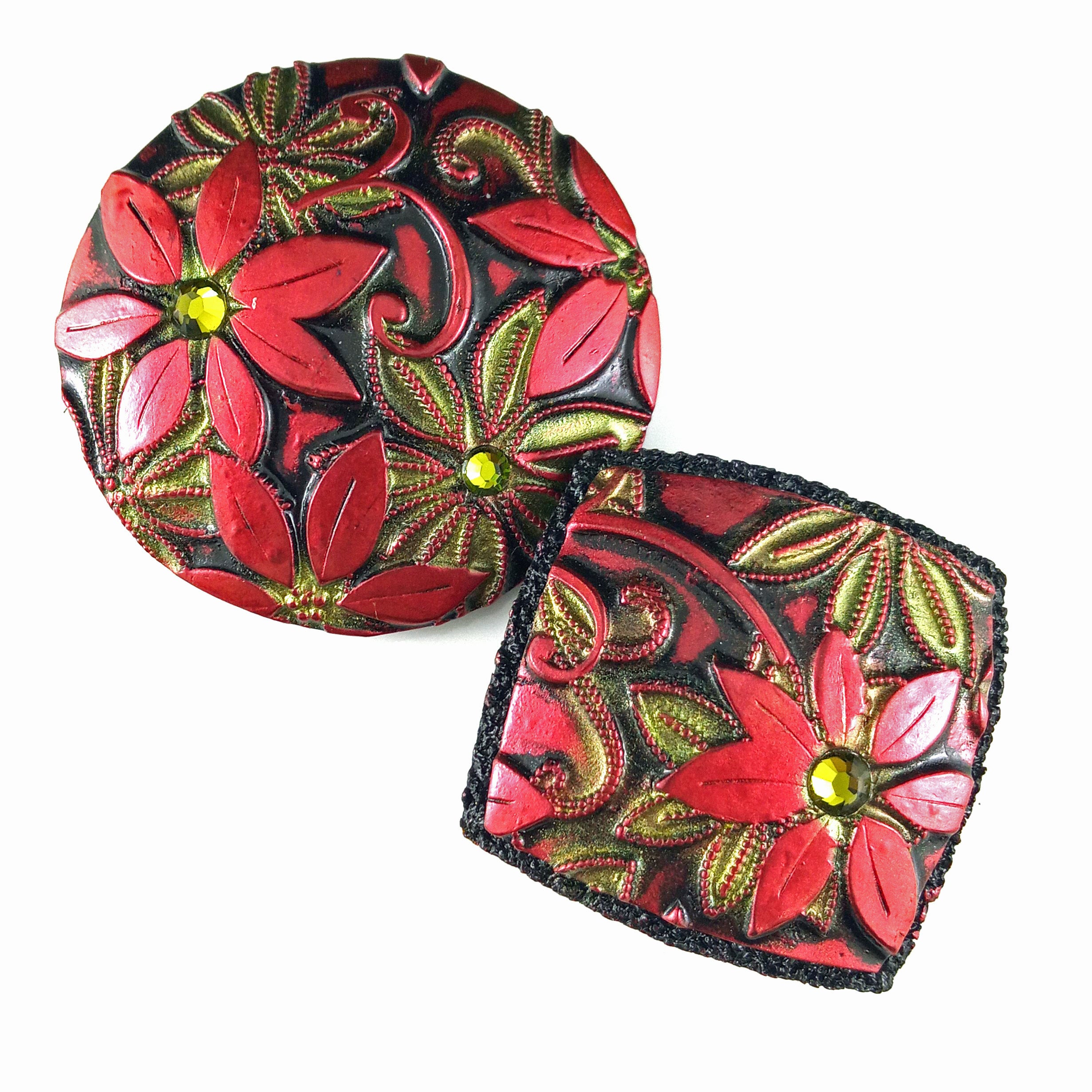 Extra Large Poinsettia Snaps - Assorted Styles & Colors | 2 Good Claymates